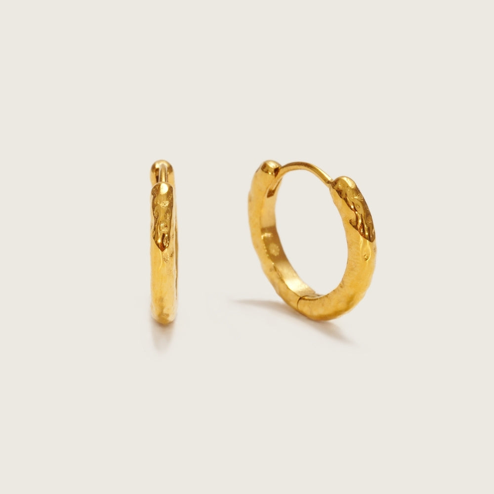 Gold Molten Huggie Earrings - Waterproof & Tarnish-Free | Milly Grace