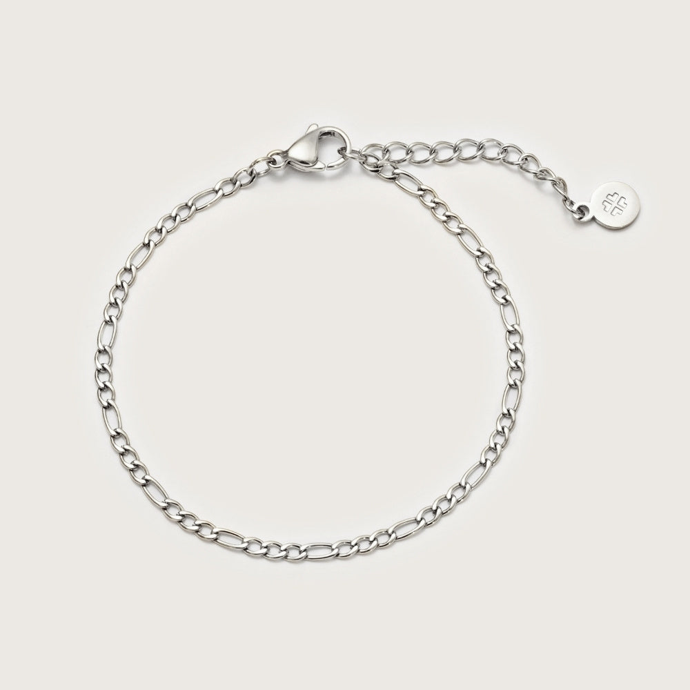 Milly Grace - Silver Figaro Chain Bracelet | Waterproof & Tarnish-Free